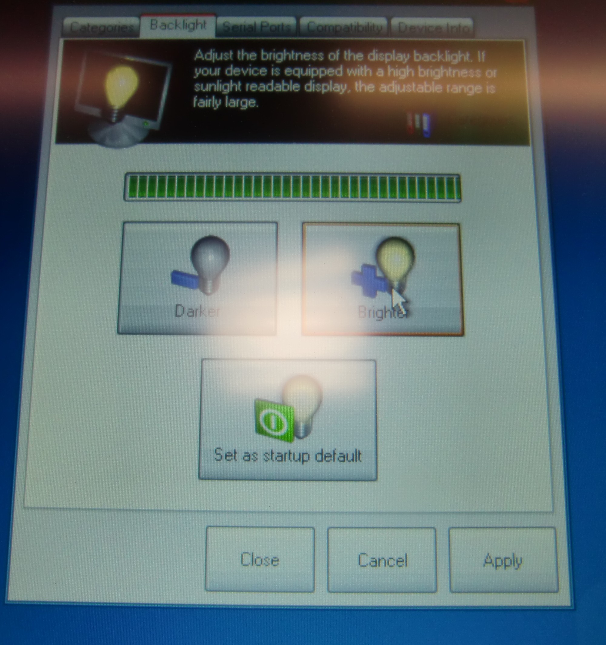 Sunlight readable display