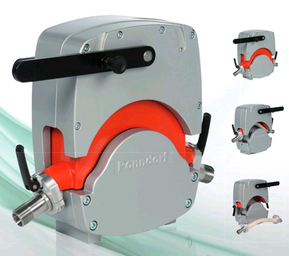 Dry running hose pump